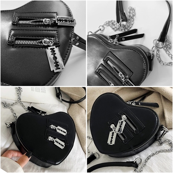 Bags | Gothic Heart Razor Blade Purse Crossbody Bag | Poshmark